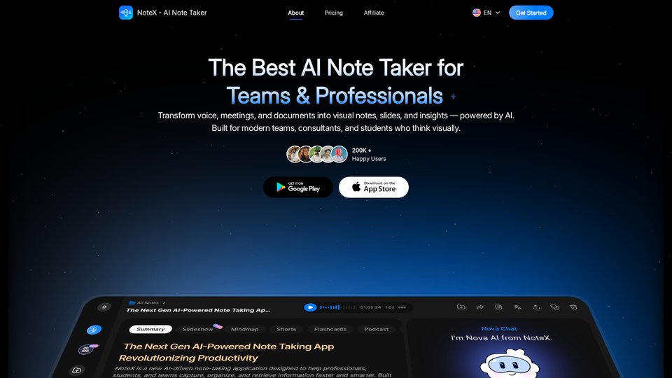 NoteX：AI笔记记录，语音转笔记