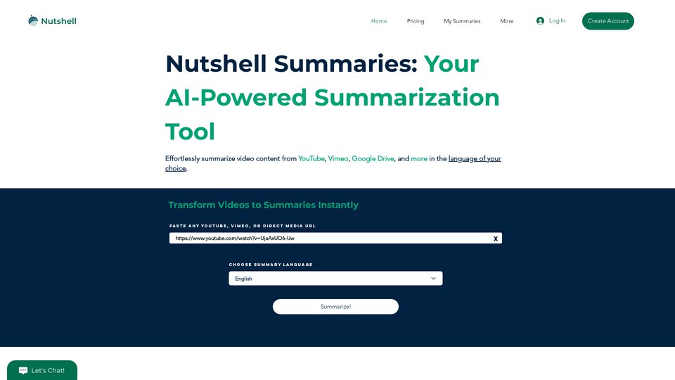 Nutshell Summaries: Resumidor de Videos de YouTube con IA