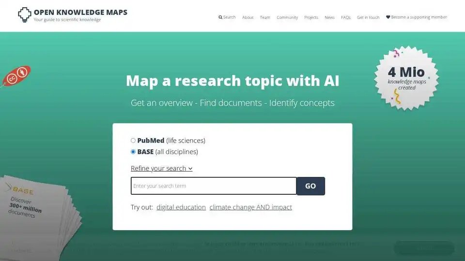 Open Knowledge Maps - 您的科学知识指南