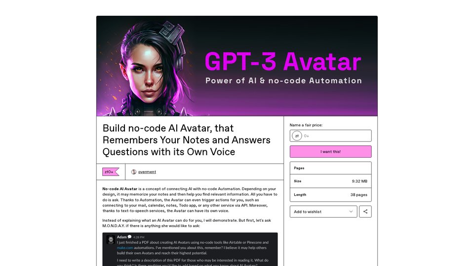 Build AI Avatar with No-Code: Memorize Notes & Answer Questions
