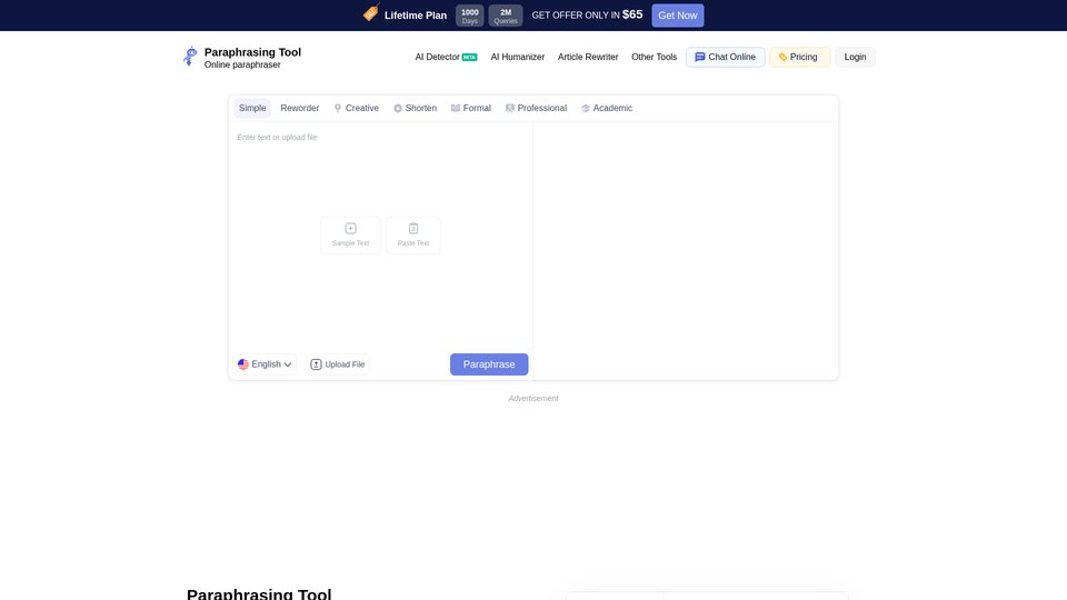 Paraphrasing Tool: AI-Powered Word & Sentence Rephraser