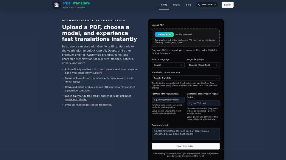 PDF Translate: Tradutor de PDF gratuito com tecnologia de IA