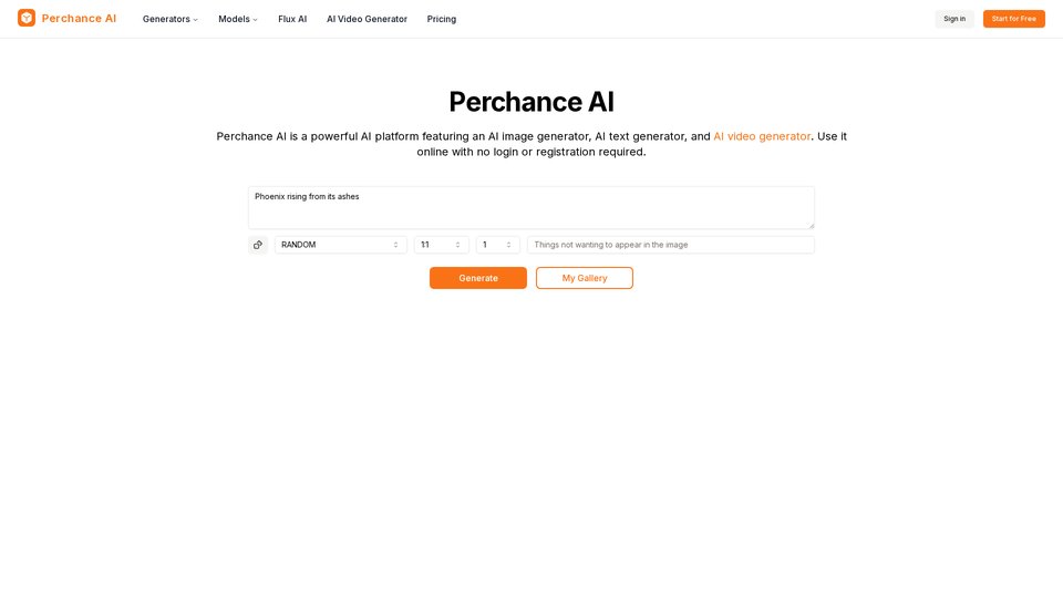 Perchance AI: Free AI Image, Text & Video Generator Online