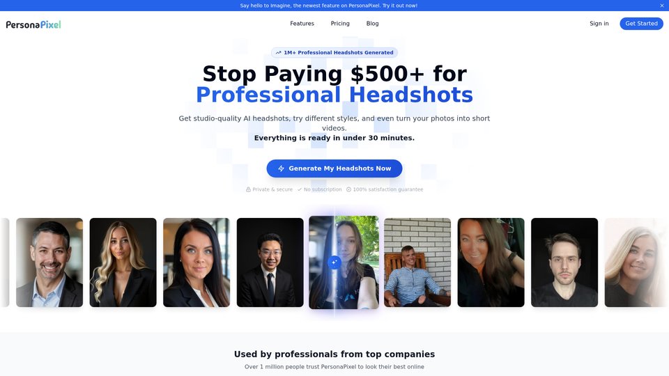 AI Headshots Generator | Professional Photos in 30 Minutes - PersonaPixel