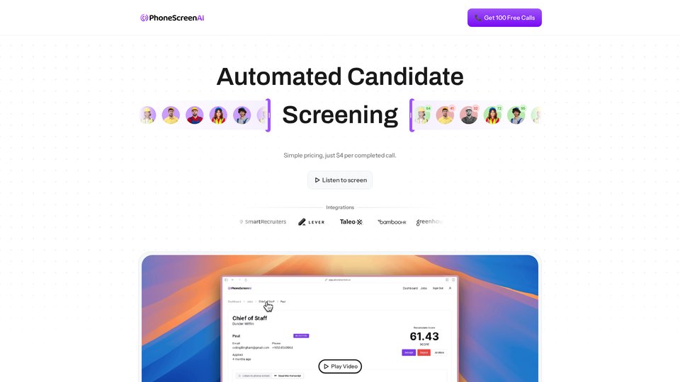 Phonescreen AI: Automate Candidate Screening