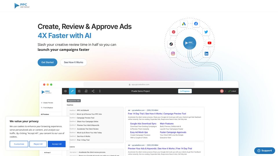 PPC Ad Editor: AI-Powered Ad Mockups & Approval Tool
