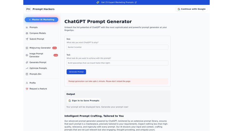 Générateur de Prompts ChatGPT 100% Gratuit | Prompt Hackers