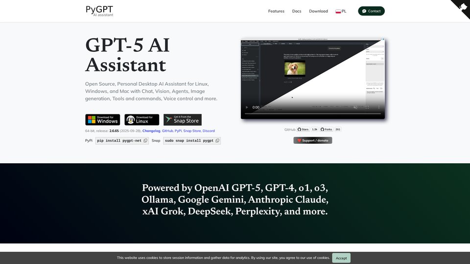 PyGPT - Open-source Desktop AI Assistant for Windows, macOS, Linux