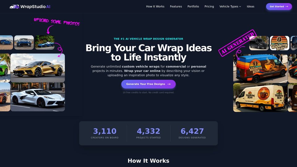 AI Car Wrap Generator | Custom Vehicle & Commercial Designs