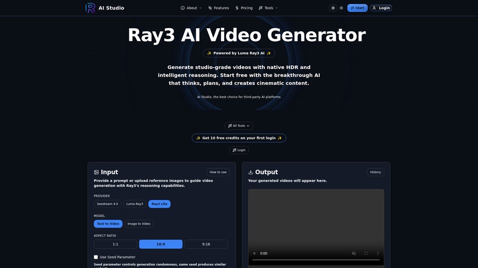 Ray3 AI | Luma AI ビデオジェネレーター