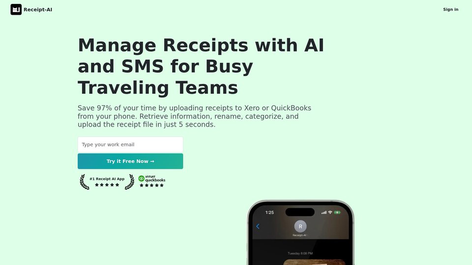Receipt-AI: Manage Receipts with AI & SMS, Save Time!