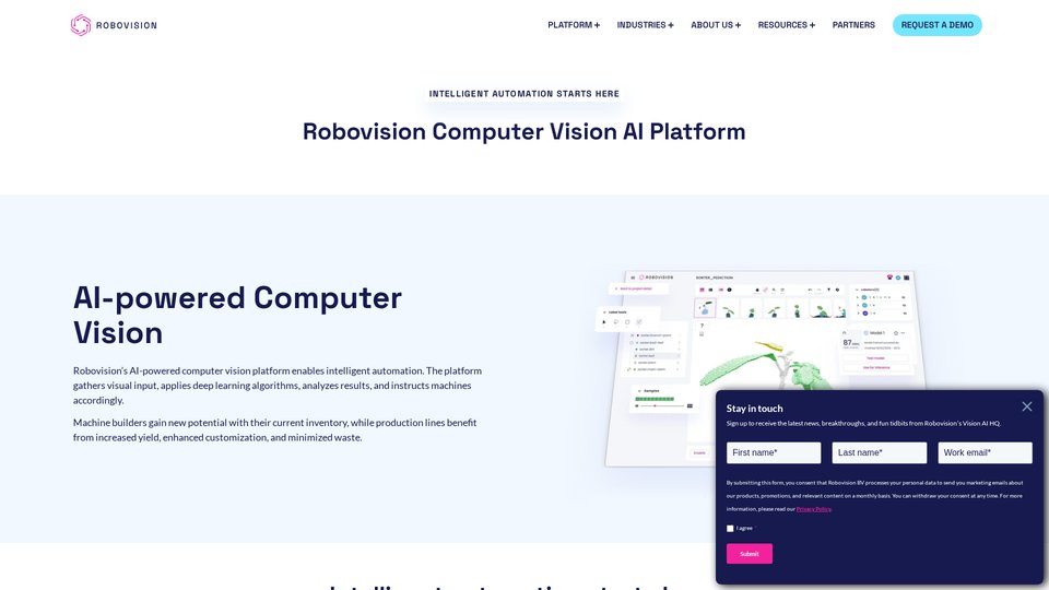 Robovision AI Computer Vision Platform: Intelligent Automation