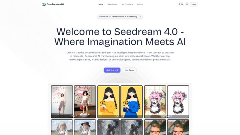 Seedream 4.0: Gerador e editor de imagens AI - Crie arte AI impressionante