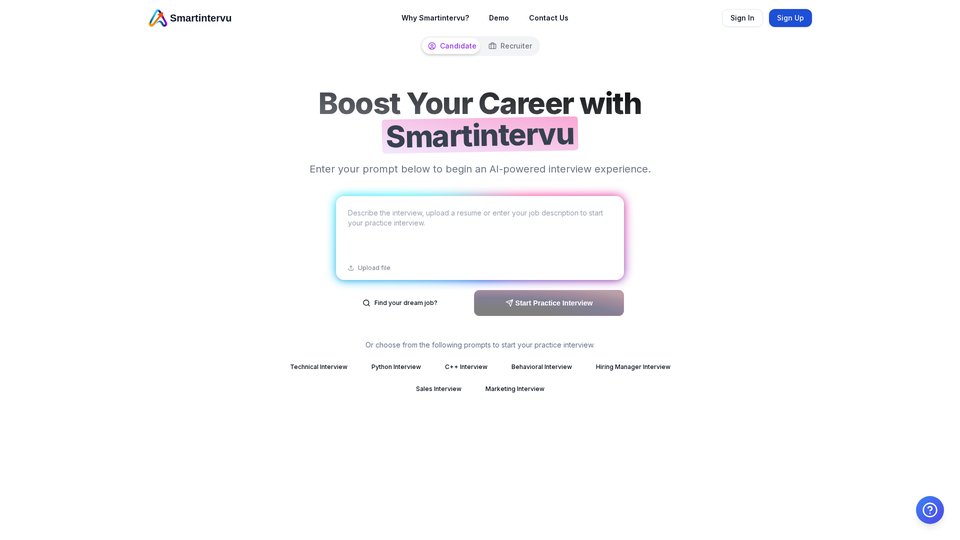 SmartIntervu：免费的AI驱动面试平台