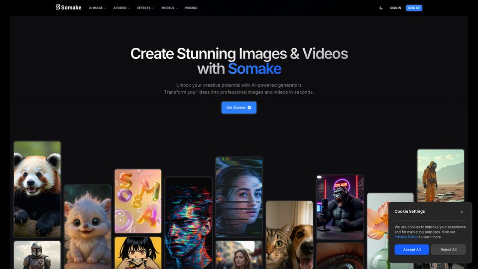 Somake AI: Effortless AI Image & Video Generation