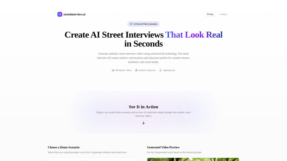 Street Interview AI Generator - Create Realistic AI Interview Videos