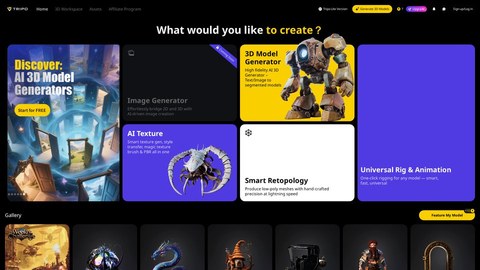 Tripo Studio: AI-Powered 3D Workspace for Creators