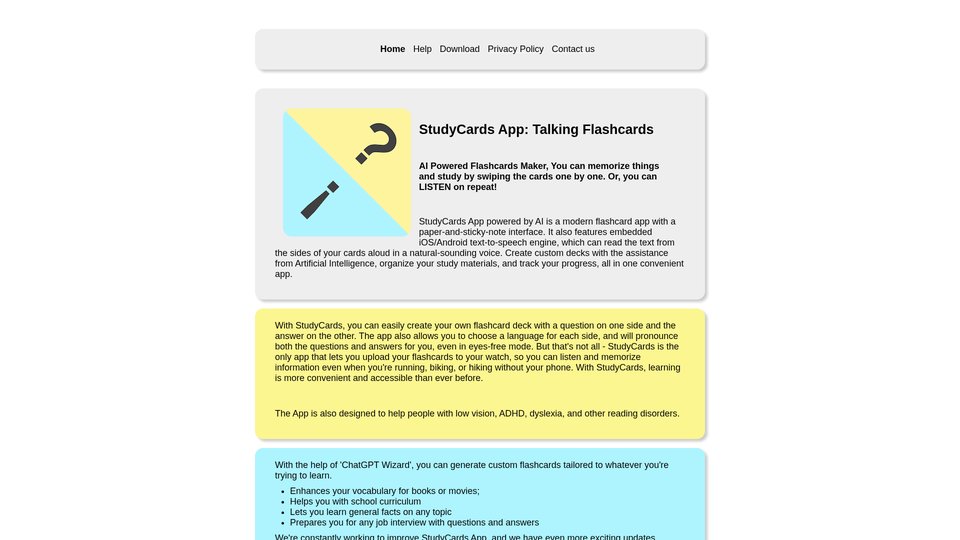 StudyCards App: AI-Powered Talking Flashcards for Effective Learning