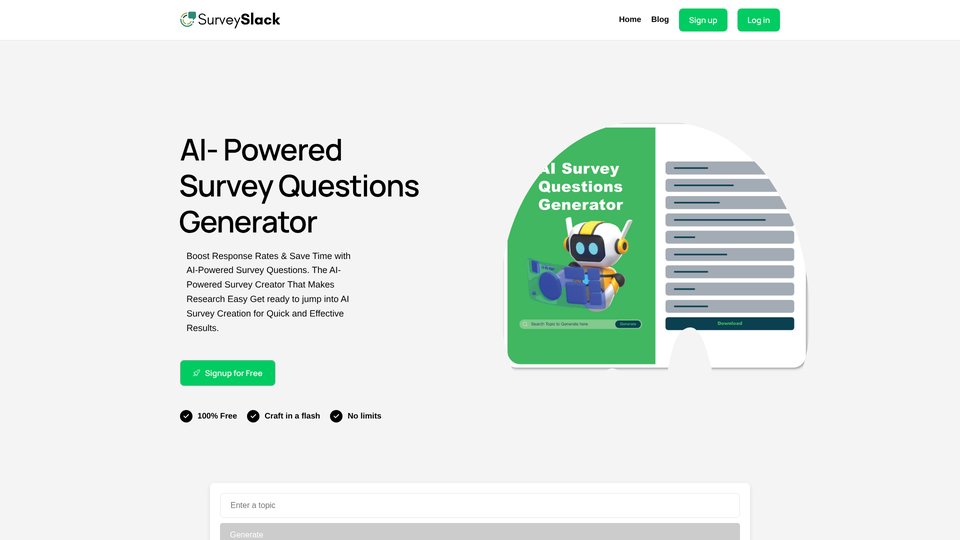 AI Survey Question Generator Tool | SurveySlack