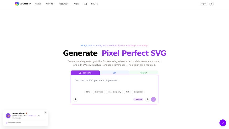 SVGMaker: AI Text to SVG Generator, Editor & Converter