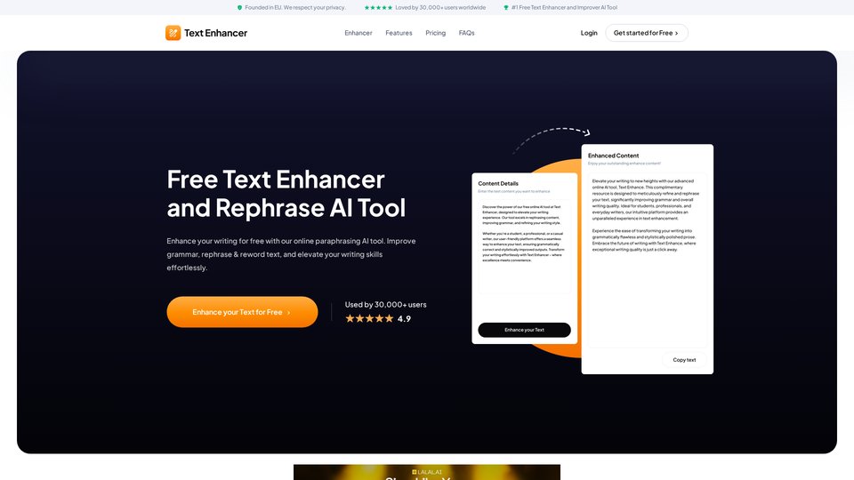 Outil AI Gratuit pour Améliorer et Reformuler le Texte - Text-Enhancer.com