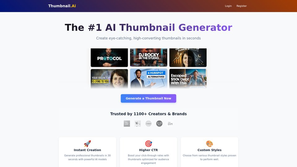 AI Thumbnail Creator - #1 YouTube Thumbnail Generator