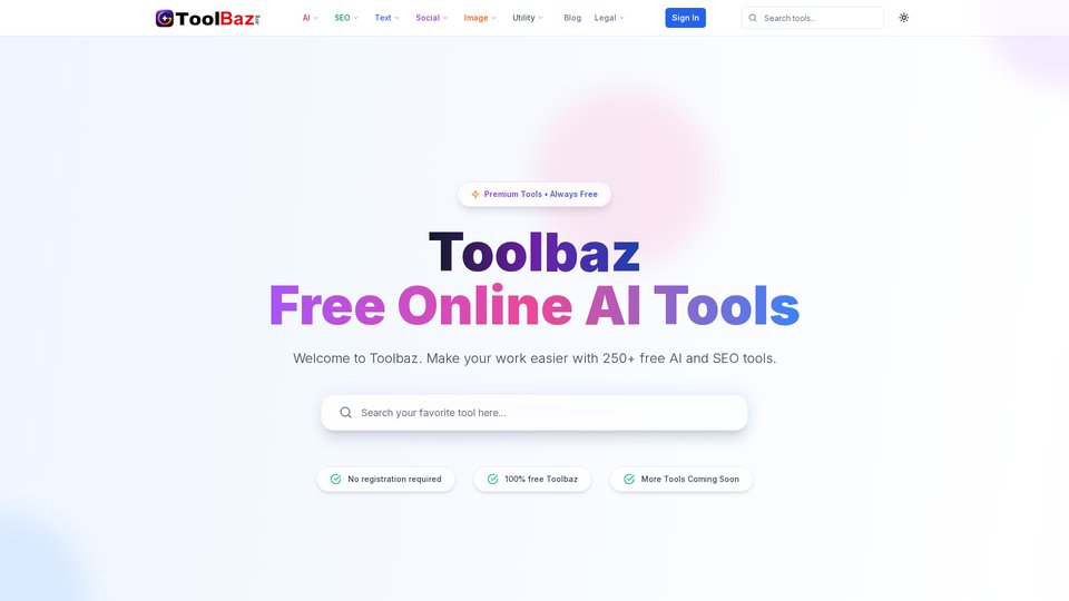 ToolBaz AI: Free AI Tools [GPT-5, Claude, Gemini & DeepSeek]
