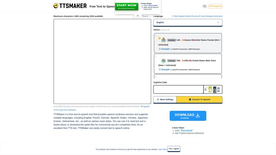 TTSMaker - Free Text to Speech Online Tool with AI Voices