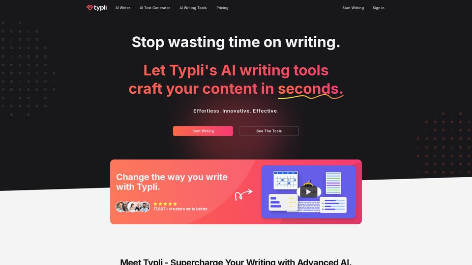 Typli.ai - AI Writing Tools with Superpowers