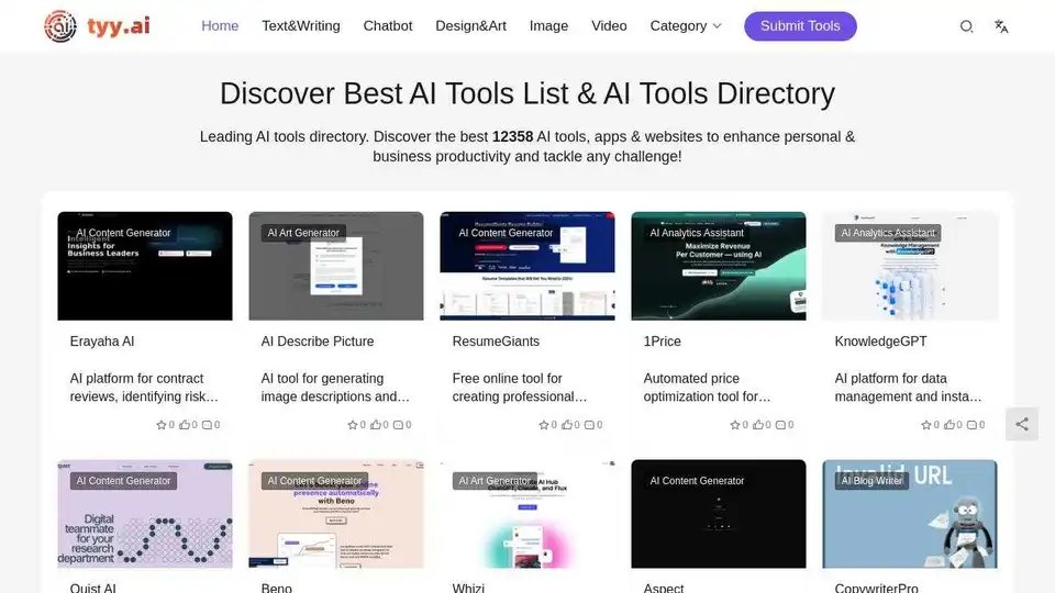 tyy.ai: Descubre el Mejor Directorio y Herramientas de IA