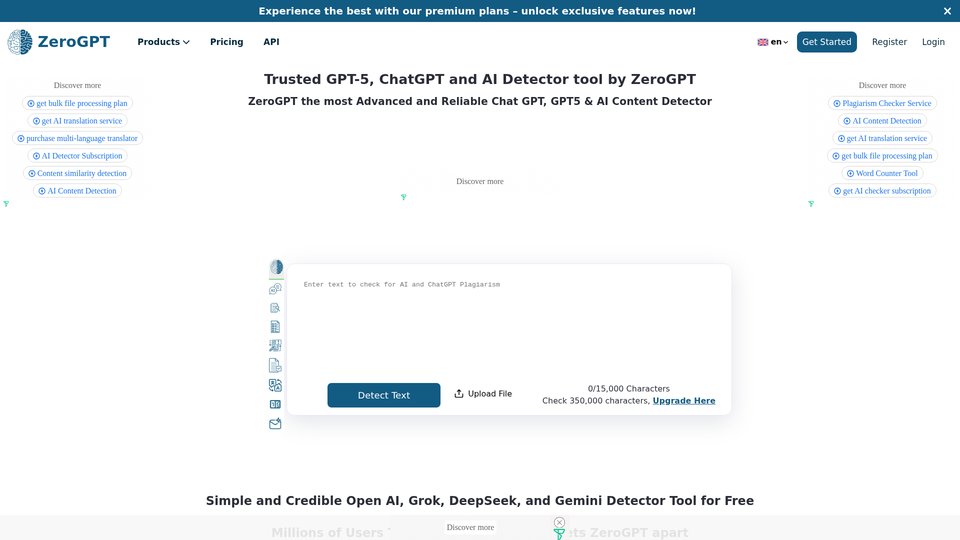 ZeroGPT: Detector avanzado de contenido IA para ChatGPT, GPT5 y Gemini